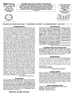 Fillable Online 908 News - NALC Branch 908 Fax Email Print - pdfFiller
