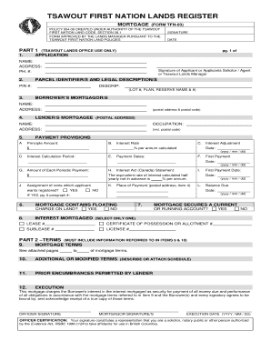 Fillable Online MORTGAGE (FORM TFN-03) Fax Email Print - pdfFiller