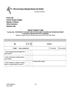 Fillable Online OCRSS Study Team Feasibility Form - First Clinical ...