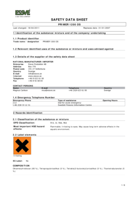 Fillable Online Primer 1200 OS - Essve Fax Email Print - pdfFiller