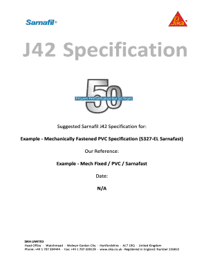 Fillable Online J42 Specification Fax Email Print - pdfFiller