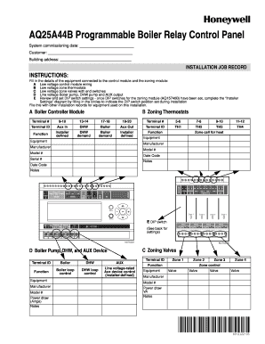 Fillable Online AQ25A44B Programmable Boiler Relay Control Panel ...