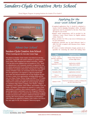 Fillable Online Sanders-Clyde Creative Arts School Application for the ...