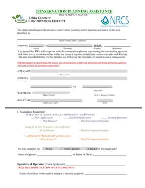 Fillable Online Request for conservation district assistance - Berks County ... Fax Email Print ...