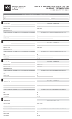 Fillable Online Register of compensation shared with a firm ...