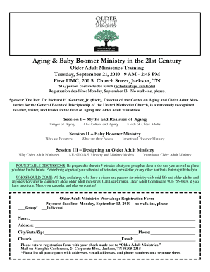 Fillable Online Aging & Baby Boomer Ministry in the 21st Century Older ...