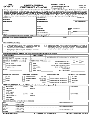 Fillable Online minnesota fair plan dwelling fire application - Applied ...
