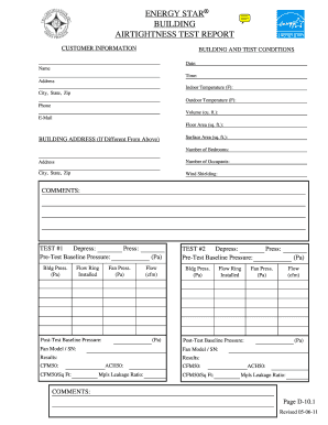 Fillable Online Airtightness Test Report - TRA Green Fax Email Print ...
