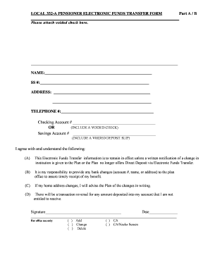 Fillable Online Electronic Funds Transfer Form - IBEW Local 332 Fax ...