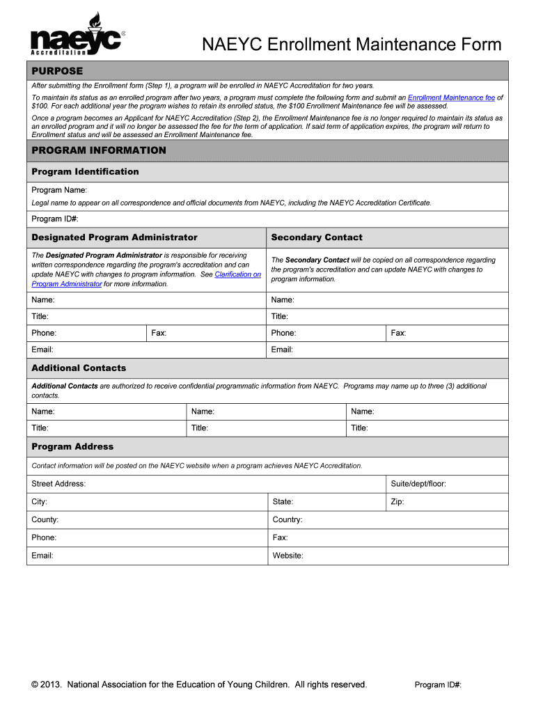 Fillable Online Enrollment Maintenance Form Fax Email Print - pdfFiller
