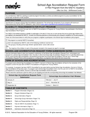 Fillable Online naeyc School-Age Accreditation Request Form - National ...