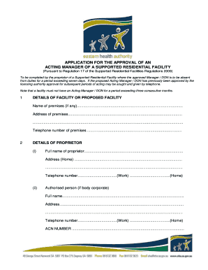 Fillable Online eha sa gov Application for Acting Manager Form - eha sa ...
