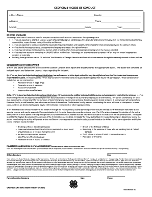 Fillable Online caes uga 4H Enrollment Form 2012_2013 - University of ...