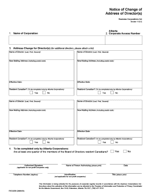 Fillable Online servicealberta gov ab Notice of Change of Address of ...