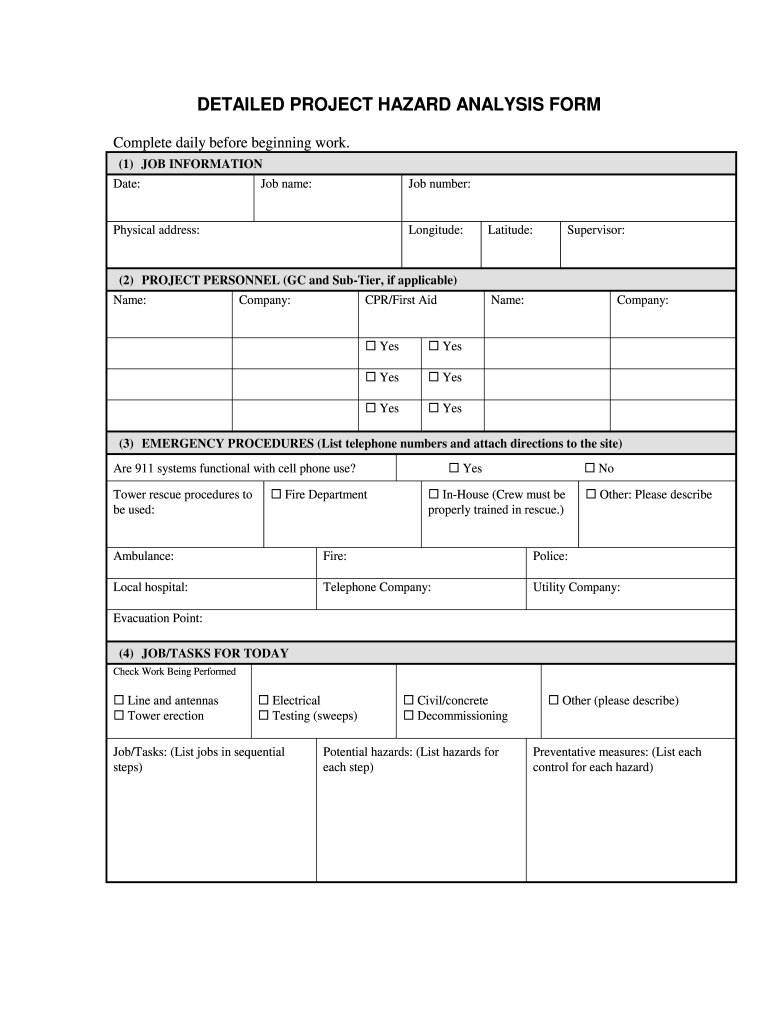 Job Hazard Analysis Sample Fill Out Sign Online DocHub