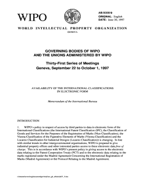 Fillable Online wipo xxxi9 form - wipo Fax Email Print - pdfFiller