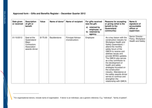 Fillable Online justice qld gov Approved form Gifts and Benefits ...