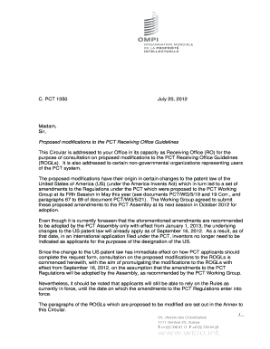 Fillable Online Proposed modifications to the PCT Receiving Office ...