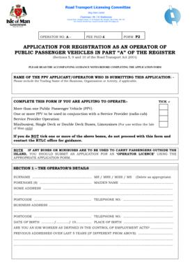 Fillable Online gov P2 PART A APPLICATION - New 2013 - Isle of Man ...