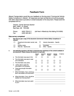 Fillable Online transportation alberta Feedback Form - Alberta Ministry ...