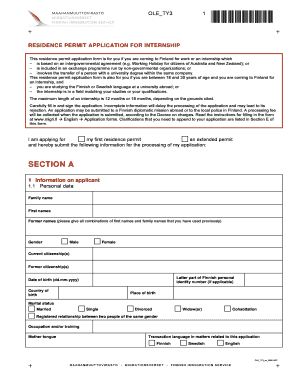Fillable Online migri Residence permit application for internship ...