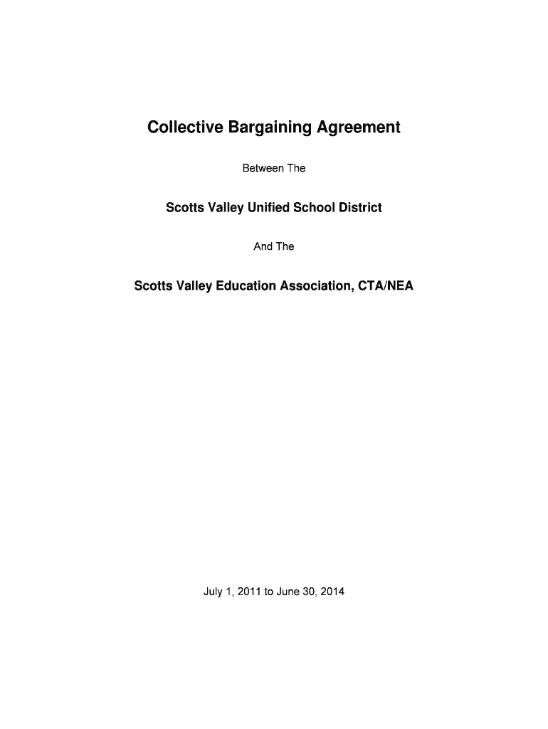 Fillable Online Collective Bargaining Agreement Between The Scotts ...