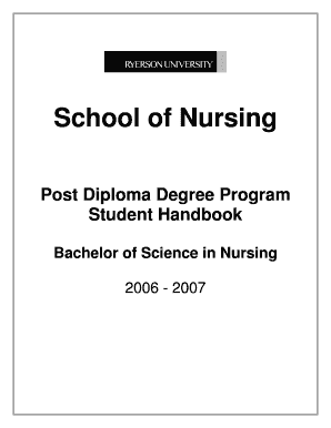 Fillable Online ryerson Post Diploma Degree Program - ryerson Fax Email ...