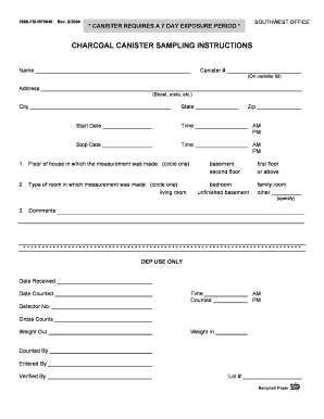 Fillable Online elibrary dep state pa Charcoal Canister Sampling ...