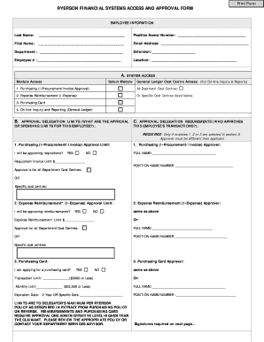 Fillable Online ryerson System Access form - Ryerson University Fax ...