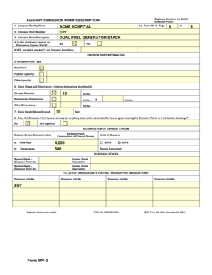 Fillable Online iowadnr Form INV-2 EMISSION POINT DESCRIPTION - iowadnr ...