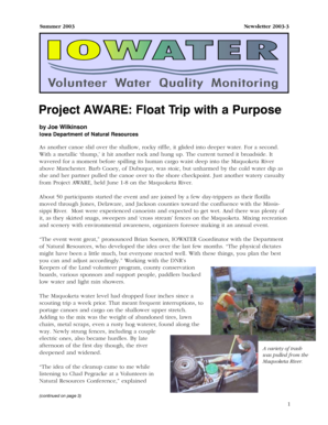 Fillable Online iowadnr Project AWARE - Iowa Department of Natural ...