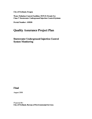 Fillable Online deq state or Quality Assurance Project Plan City of ...