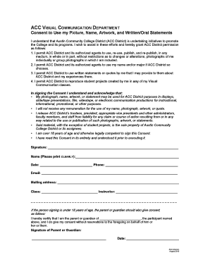 Fillable Online austincc Consent form - Austin Community College Fax ...