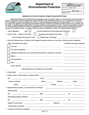 Fillable Online dep state fl Application for a Permit to Operate an ...