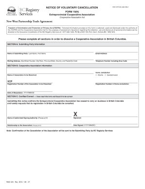 Fillable Online bcregistryservices gov bc Form 19(N), Notice of ...