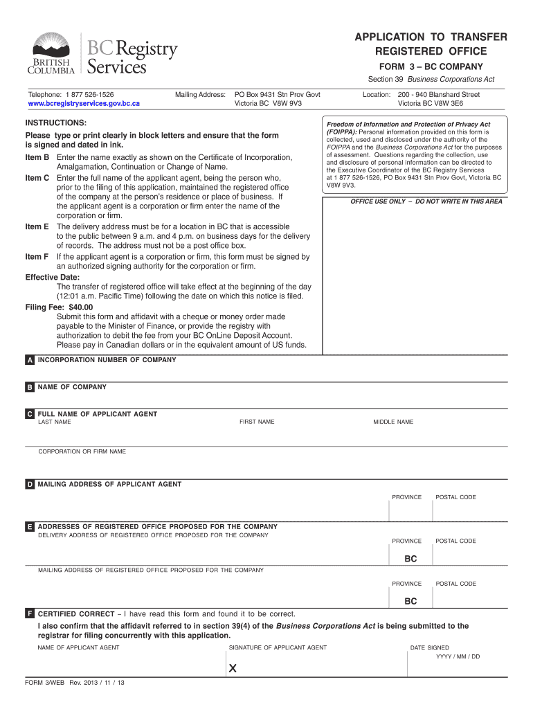Fillable Online INFORMATION FOR TRANSFER AND ELIMINATION OF REGISTERED ...