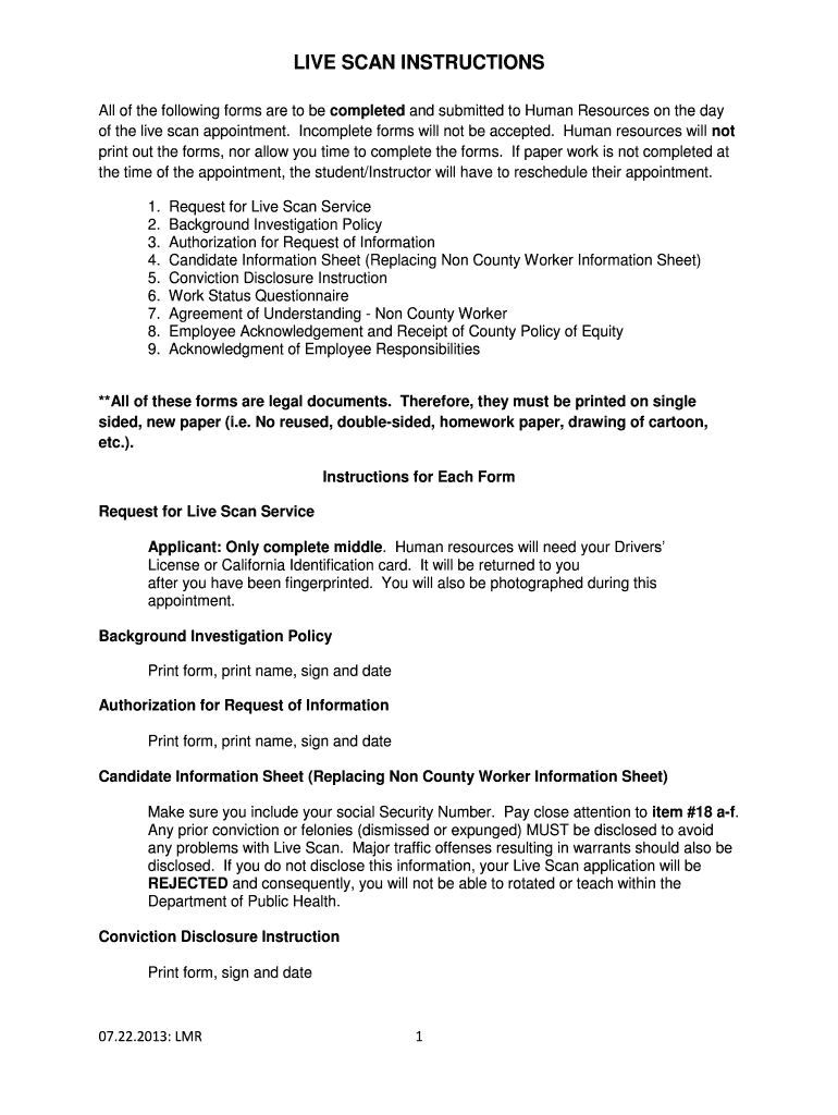 Fillable Online Live Scan Instructions Fax Email Print - pdfFiller