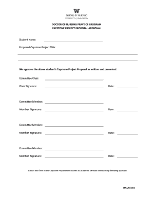 Fillable Online son washington Capstone Proposal Approval Form Fax ...