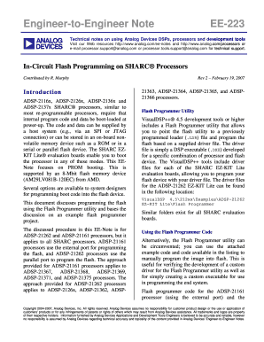 Fillable Online In-Circuit Flash Programming on SHARC Processors ...