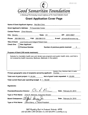 Fillable Online kyumc Grant Application Cover Page. Image - kyumc Fax Email Print - pdfFiller