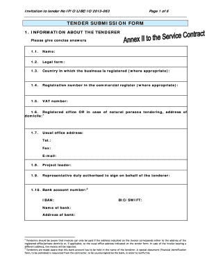 Fillable Online europarl europa Invitation to tender No IP/C/LIBE/IC ...