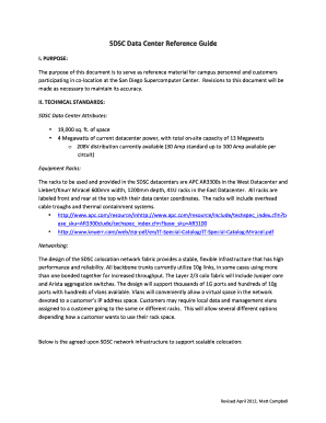 Fillable Online sdsc 200120416 Datacenter Reference Guide - San Diego ... Fax Email Print ...