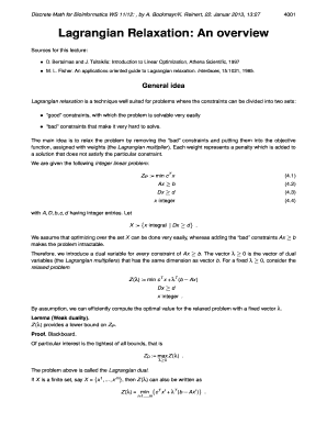 Fillable Online Lagrangian Relaxation: An overview Fax Email Print - pdfFiller
