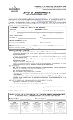 Fillable Online Letter of Understanding - Department of Advanced ...