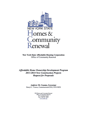 Fillable Online nyshcr Affordable Home Ownership Development Program ...