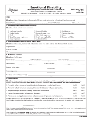 Fillable Online montgomeryschoolsmd Emotional Disability - Interactive ...