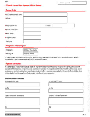 Fillable Online hsbc For Bank use only Customer ID Fax Email Print ...