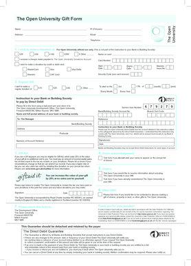 Fillable Online open ac The Open University Gift Form - open ac Fax ...