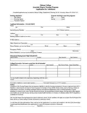 Fillable Online odessa ADN Program Application.rtf - odessa Fax Email ...