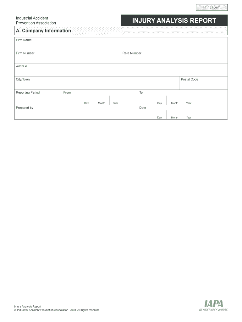 Fillable Online INJURY ANALYSIS REPORT Fax Email Print - pdfFiller
